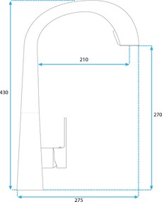 Rea Ross, stojánková dřezová baterie h-430, zlatá matná, REA-B5312