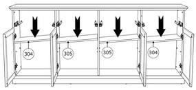 LUCCA c | komoda K4D4S | 192,6 cm | černá