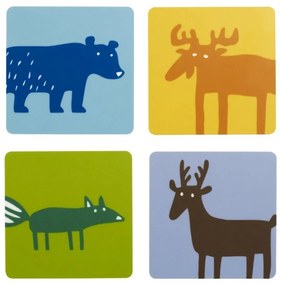 Tácky pod sklenice Wild animals 4-set 9x9, Klippan Švédsko