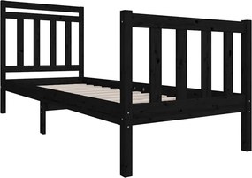 Rám postele černý 75 x 190 cm Small Single masivní dřevo 3100683