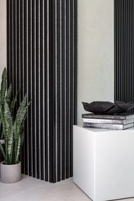 WallART Dekorativní nástěnné lamely s filcem, Černý mat / šedý 270x40x0,8 cm - 7 lamel