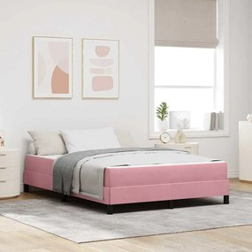 Postel s boxspringem s matrací Růžová 140 x 200 cm textil 3398700