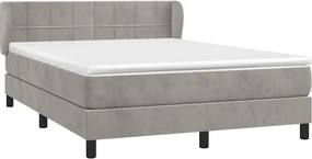 Box spring postel s matrací světle šedá 140x200 cm samet 3127493