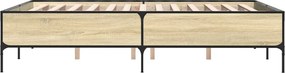 Rám postele dub sonoma 135 x 190 cm kompozitní dřevo a kov 3279813