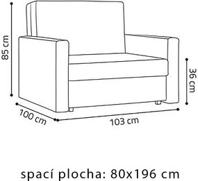 Pohovka VIVA I LUX | 103 cm | rozkládací + úložný prostor | VÝBĚR TKANIN