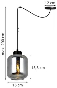 Závěsné svítidlo NOVALJA SPIDER, 1x skleněné stínítko (výběr ze 3 barev)