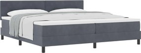 Postel s boxspringem s čelo Tmavě šedá 200 x 200 cm samet 3339195