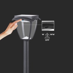 LED Solution Černá LED zahradní solární lampa 2W IP65 93cm 2894
