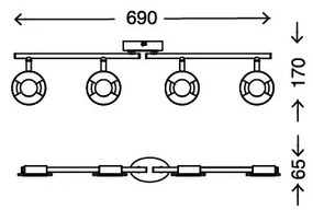 Briloner 2798-042 - LED Bodové svítidlo STONE 4xLED/4,5W/230V