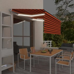 Ručně zatahovací markýza s roletou a LED 600x300 cm Dekorhome Antracit