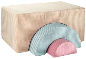 Světle hnědé manšestrové pěnové hřiště 75x49x37 cm Rainbow Montessori – Wigiwama