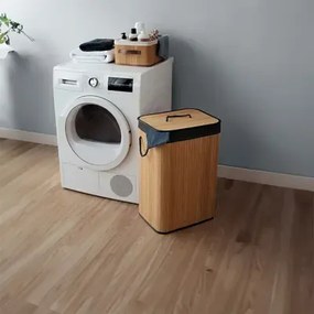 COMPACTOR Koš na prádlo Bamboo - obdélníkový černá / 90 L / 45 x 35 x