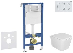 Geberit Duofix - Set předstěnové instalace, klozetu Arkas I a sedátka softclose, tlačítko Delta01, alpská bílá SANI11CA3157B