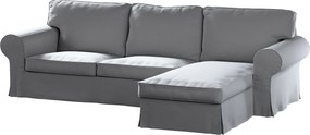 Potah na pohovku IKEA Ektorp 2-místná s lenoškou barva šedá látka sametová