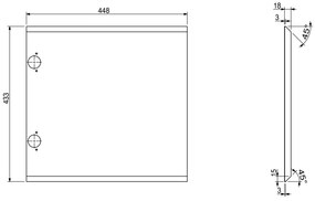 Mexen Rivel, koupelnová skříňka 45 cm, 1 dvířka, drážkovaná, ořech, 91A21-04547-1-BF86