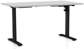 Výškově nastavitelný stůl OfficeTech A, 140 x 80 cm - černá podnož Barva: Bílá