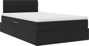 Postel s úložným prostorem s čelo Černá 120 x 200 cm samet 3370811