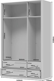 Skříň se zrcadlem AIR - P32-3OG/AI - Pepper bílá lak mat