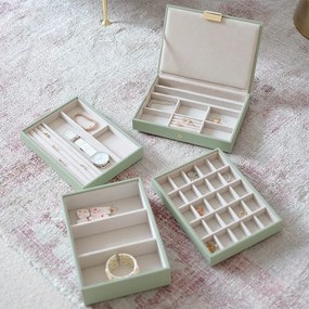 Krabička na šperky Stackers čtyřnásobná classic šedo-mátová