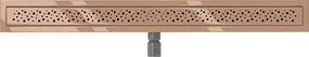 Mexen Flat, lineární podlahový žlab 80 cm, M12, růžové zlato, 1621080-15
