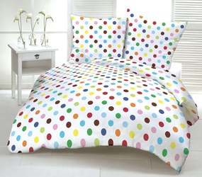 Povlečení bavlněné Rainbow dotts TiaHome - 1x Polštář 90x70cm, 1x Přikrývka 140x200cm