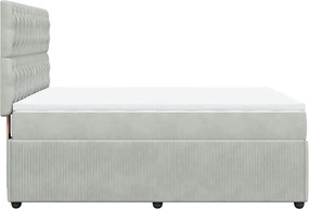 Box spring postel s matrací světle šedá 140x190 cm samet 3292340