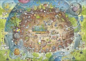 HEYE Puzzle Šílená ZOO: Kosmický pavilon / 1000 dílků / 70 x 50 cm