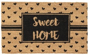 Kokosová rohožka se srdíčky Sweet Home – 75x45x1 cm