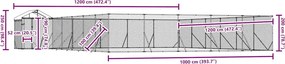 Venkovní psí kotec se střechou stříbrný 12 x 12 x 2,5 m ocel 3190474