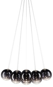 Lodes Random Cloud 14 ø23, závěsné svítidlo LED 14 x 5W 3000K, kouřové sklo, rozměr 103x91cm