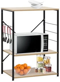 Skříňka na mikrovlnku černá a dub 60 x 39,6 x 79,5 cm kompozit 288235