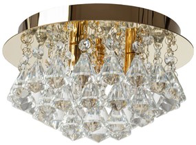 Toolight - Křišťálová závěsná svítilna G9 3x40W APP1038-C, zlatá, OSW-06821