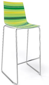 GABER - Barová židle COLORFIVE ST - vysoká, zelená/chrom