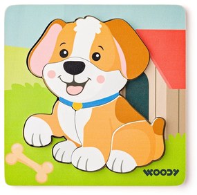 Woody Puzzle Baby Pejsek