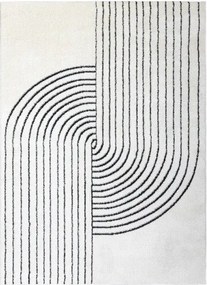 Dywany Łuszczów, Kusový koberec Mode 8587 geometric cream/black, 140x190, béžová, chodba / předsíň