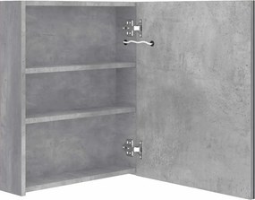 LED koupelnová skříňka se zrcadlem betonově šedá 50x14x60 cm 326479