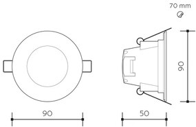 PANLUX Pevný LED podhled SPOTLIGHT IP65 ROUND bodovka, stříbrná broušená - neutrální