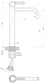 Sapho - Umyvadlová baterie ICONIC 30,9 cm matná černá