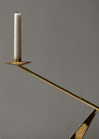 Svícen na klasickou svíčku Interconnect leštěná mosaz 70 cm