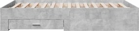 Rám postele se zásuvkami betonově šedý 120 x 200 cm kompozit 3280394