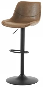 Barová židle krémová ekokůže, kov černá AUB-714 CRM