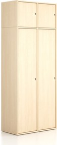 Nástavba pro skříně FRAME, 2x dveře, 872 x 450 x 427 mm, cylindrický zámek, bříza