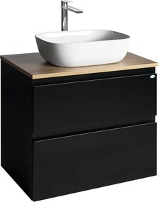 Aqualine Aqualine, ALTAIR skříňka s deskou 68 cm, černá mat/dub emporio, AI670-01
