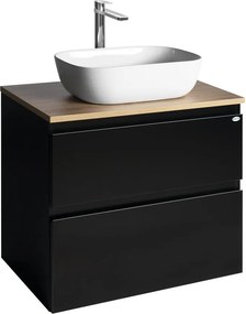 Aqualine Aqualine, ALTAIR skříňka s deskou 68 cm, černá mat/dub emporio, AI670-01
