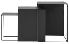 FERM LIVING Sada odkládacích stolků Cluster, 3 kusy, Black