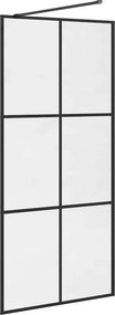 Zástěna do průchozí sprchy čiré ESG sklo 90 x 195 cm černá 151024