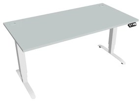 Elektr. nastavitelný stůl 160x80 s pamětí - HOBIS MOTION MS 3M 1600 Dekor stolové desky: šedá, Barva kovové podnože: bílá