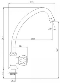 Baterie umyvadlová stojánková, na studenou vodu, chrom, BALLETTO