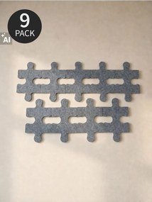 Sinsay - Sada plstěných nástěnných panelů ve tvaru puzzle 9 pack - šedá