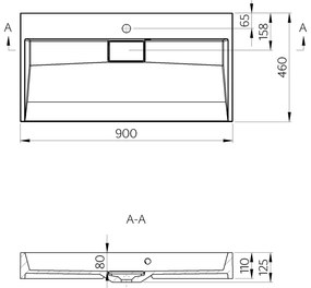 Sapho Sapho, AMUR umyvadlo včetně krytu výpusti 90x46cm, litý mramor, bílá, 55032